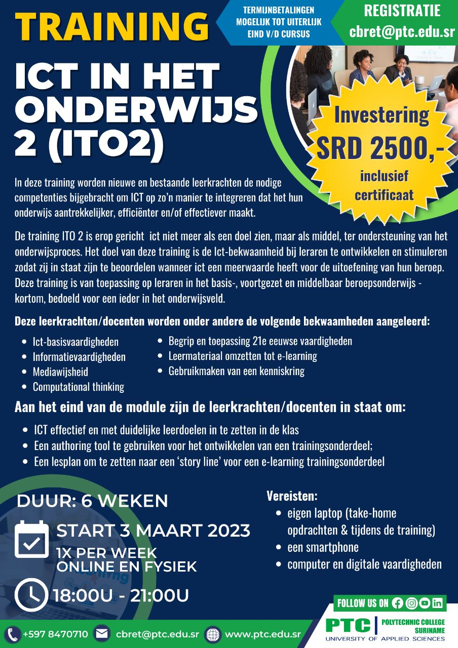 Trainingen – Polytechnic College Suriname